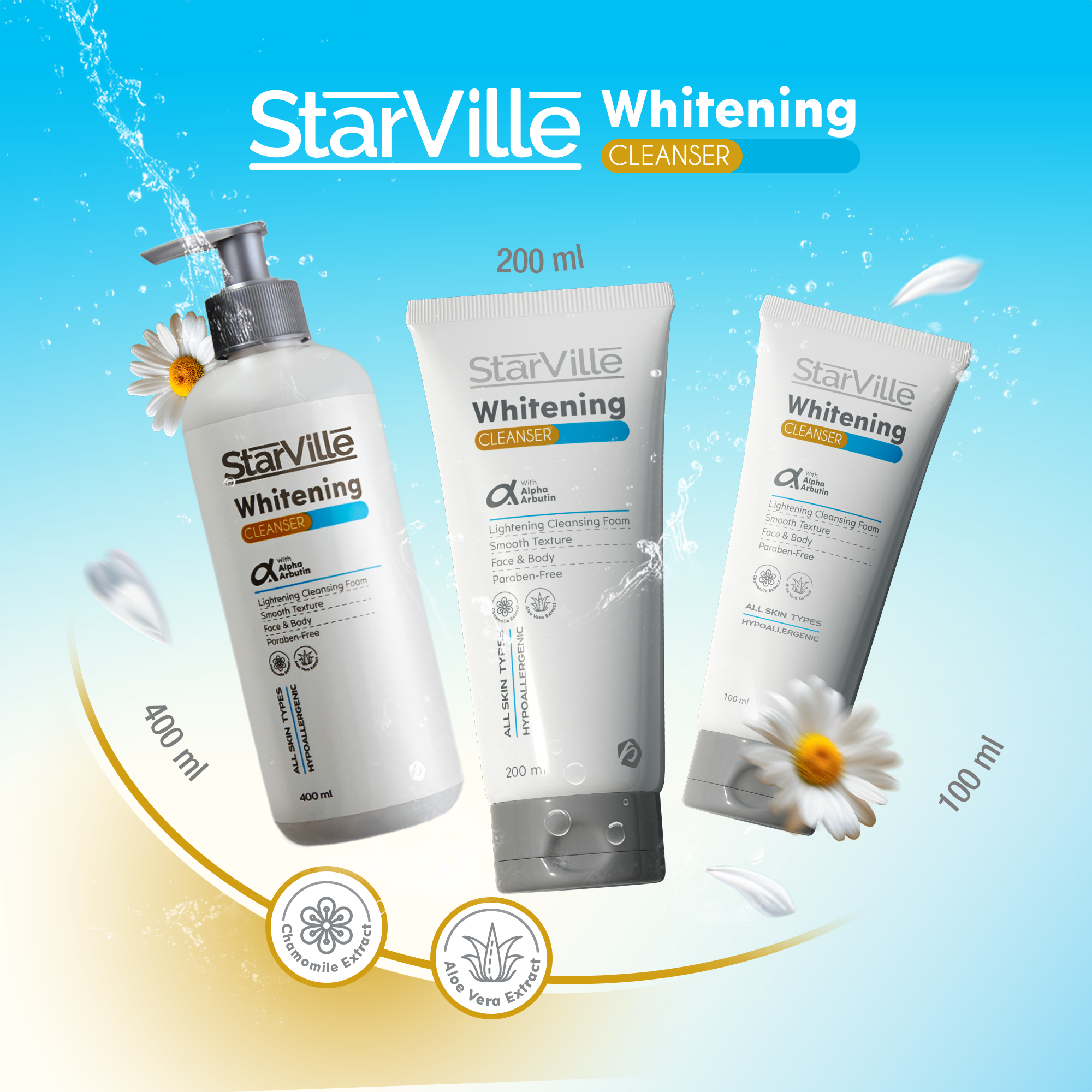 Starville Whitening Cleanser 400 ml | Brightening Face & Body Wash - E ...